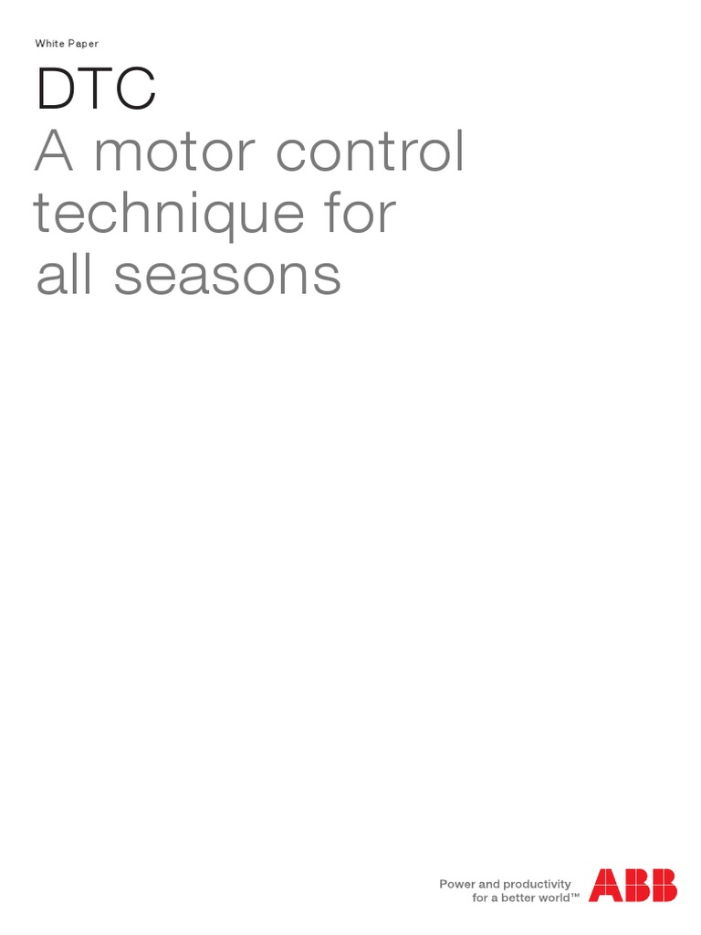 A Motor Control Technique For All Seasons: White Paper | PDF | Electric ...