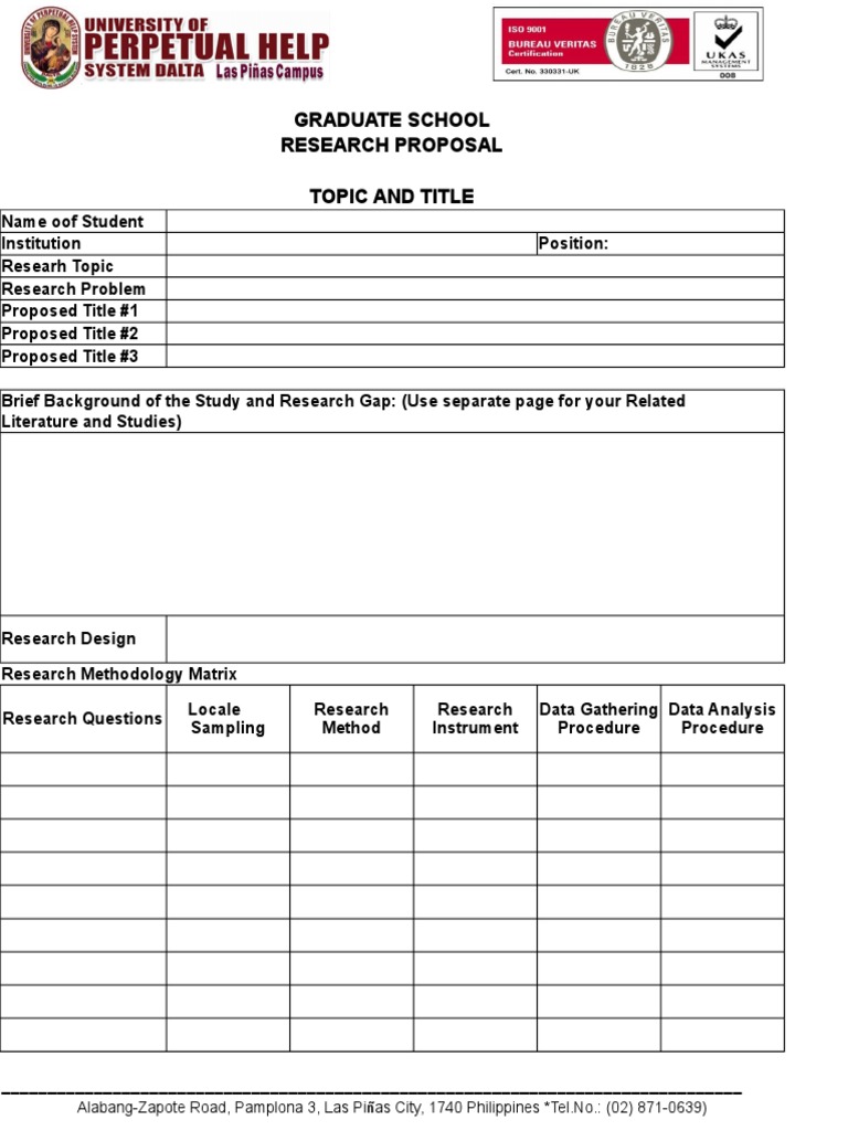 Graduate School Research Proposal Topic and Title | PDF | Career ...