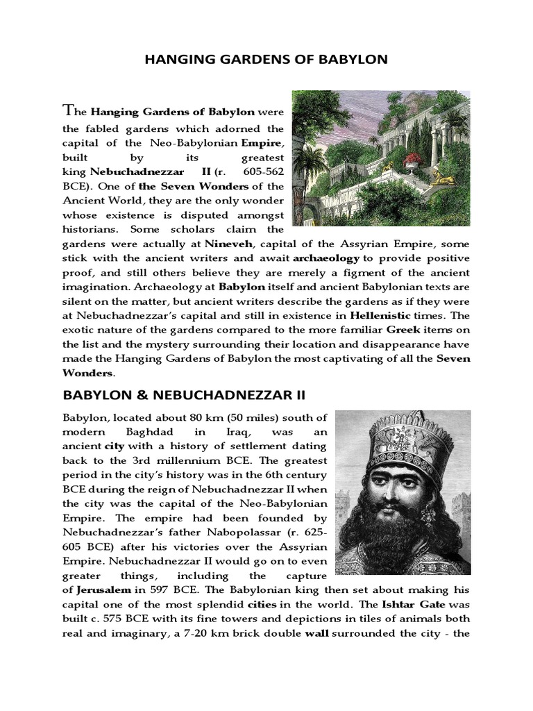 Hanging Gardens of Babylon | Download Free PDF | Babylon ...
