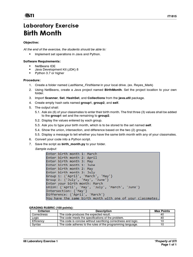 Java and Python Set Operations Lab | PDF