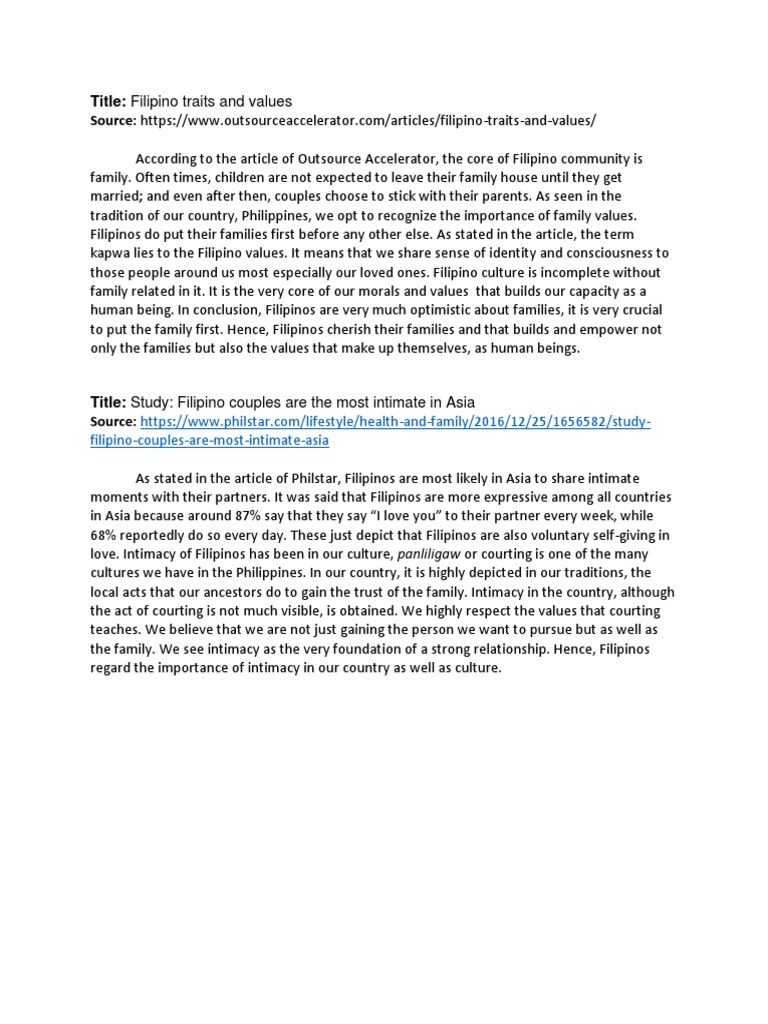Filipino Context in Relation To Family and Friends | PDF