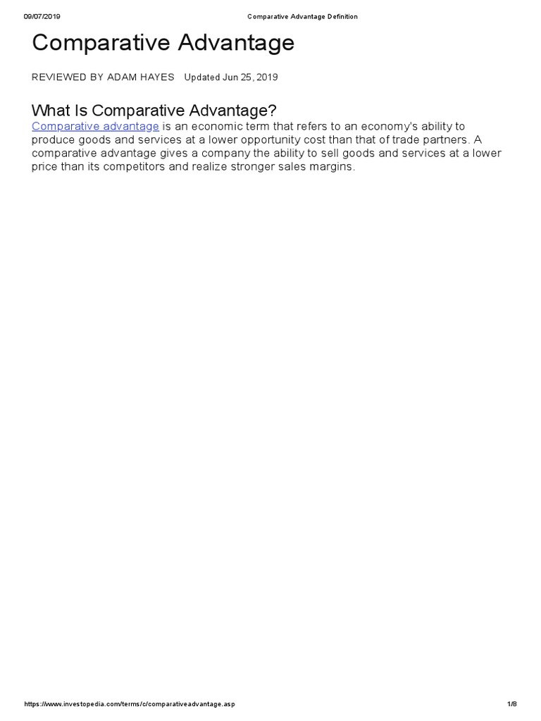Comparative Advantage Definition | PDF | Comparative Advantage ...