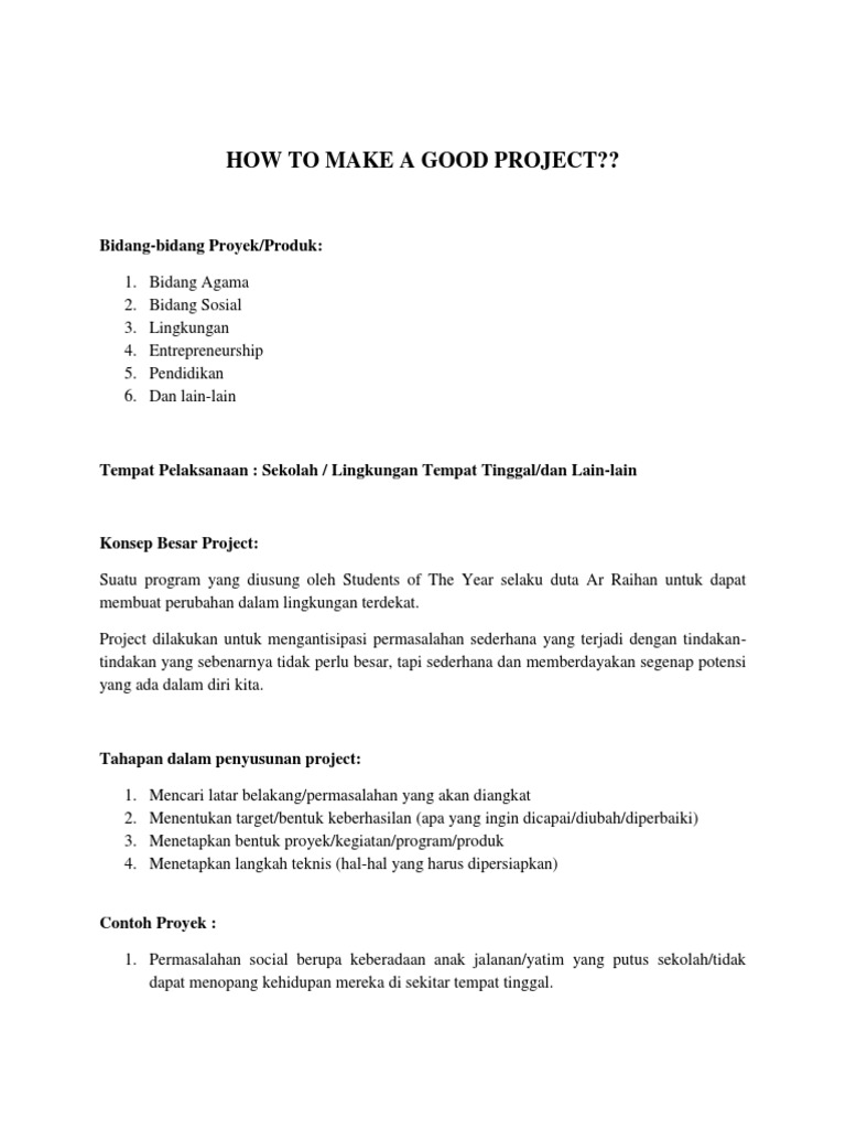 Bagaimana Membuat Project-1 | PDF