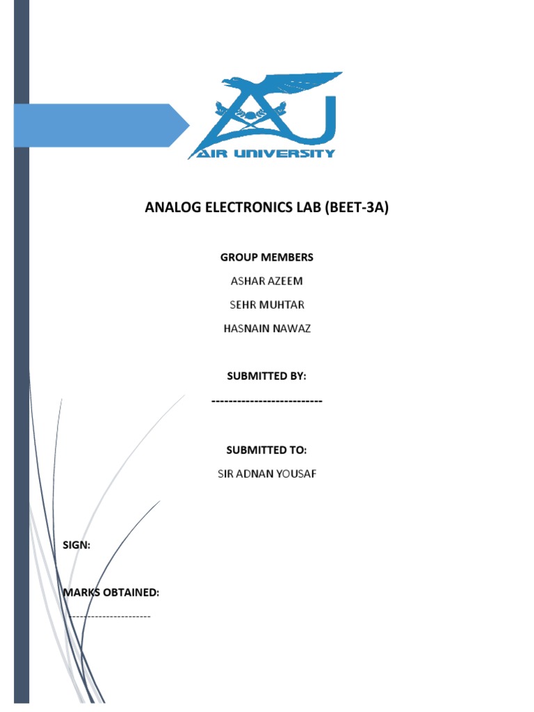 Analog Electronics Lab Report #01 | PDF