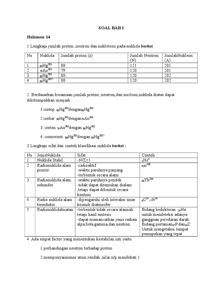 Klasifikasi dan Stabilitas Nuklida Radioaktif | PDF
