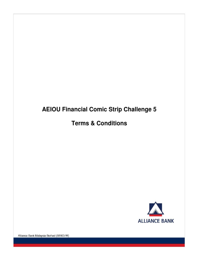 AEIOU Financial Comic Strip Challenge 5 Terms & Conditions | PDF ...