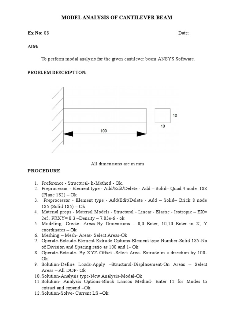 Final/8.Modal Analysis of Beam | PDF