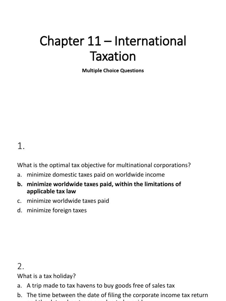 Multinational Tax Strategies Explained | PDF | Income Tax In The United ...