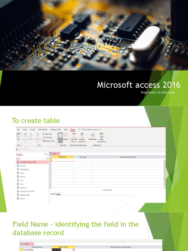 Microsoft Access 2016 | PDF | Data Management Software | Computer ...