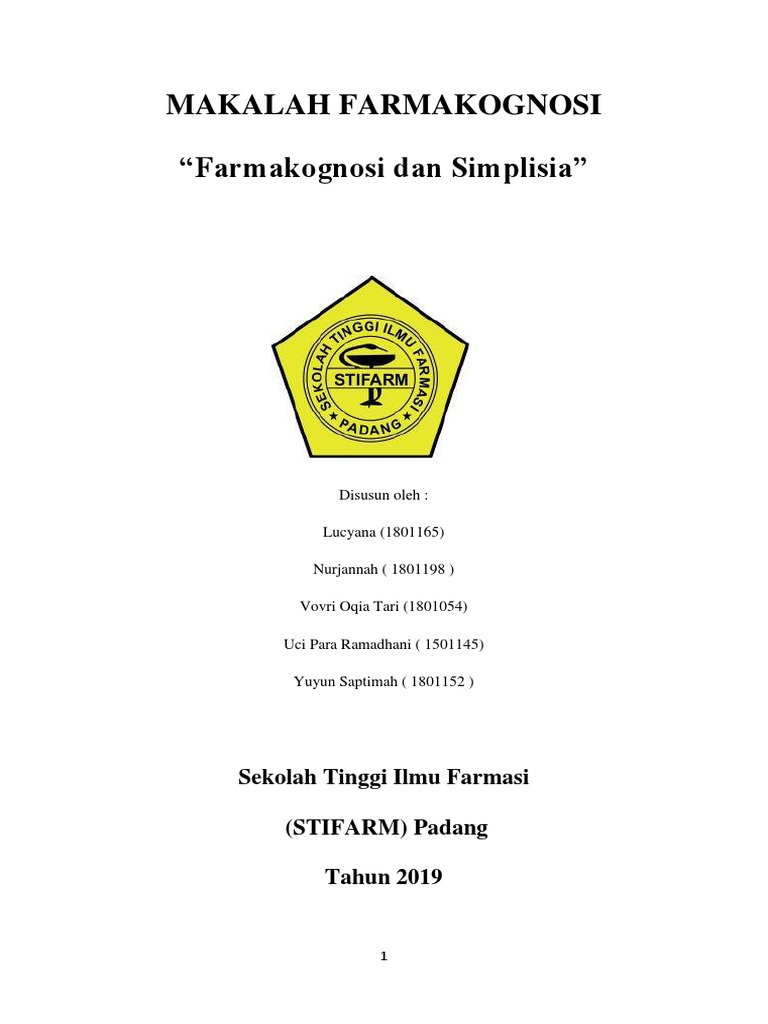 Makalah Farmakognosi Dan Simplisia | PDF