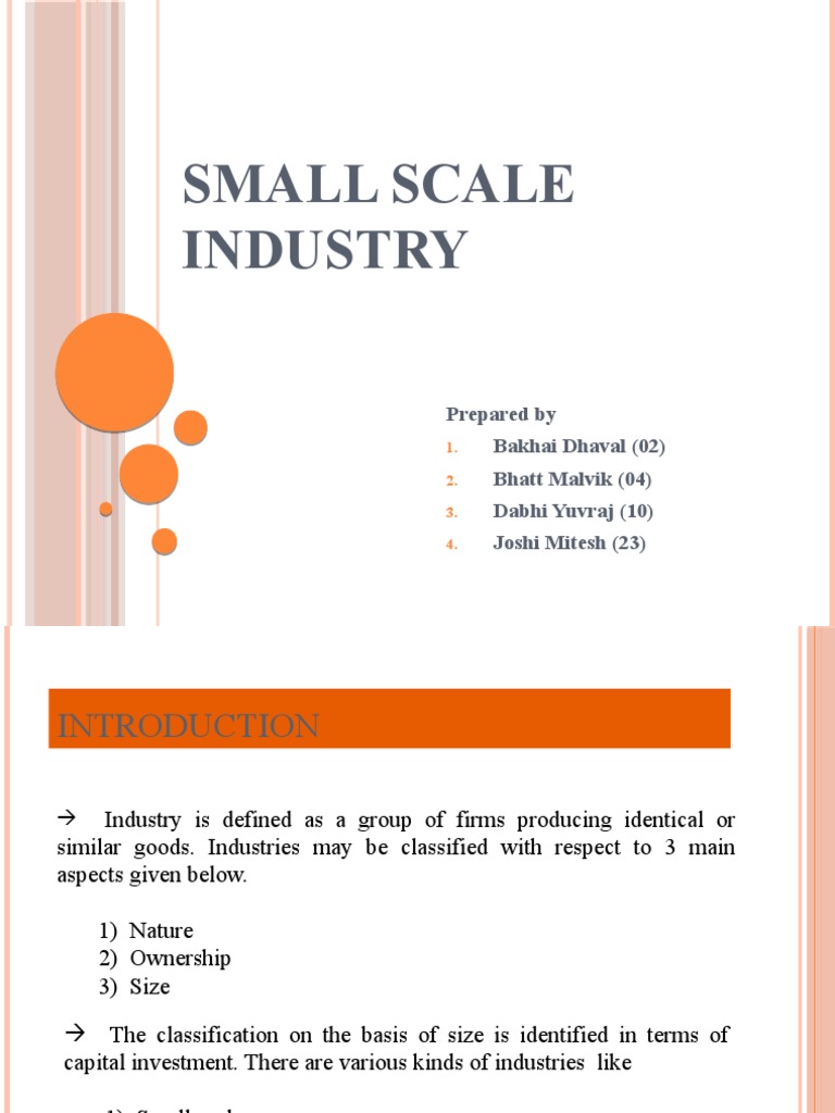 Small Scale Industry | PDF | Economies