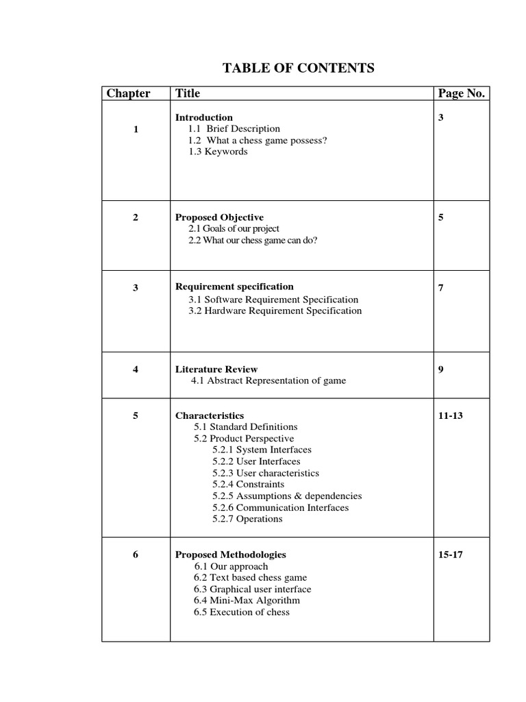 Major Project Report On Chess Game Using Computer Graphics | Download ...