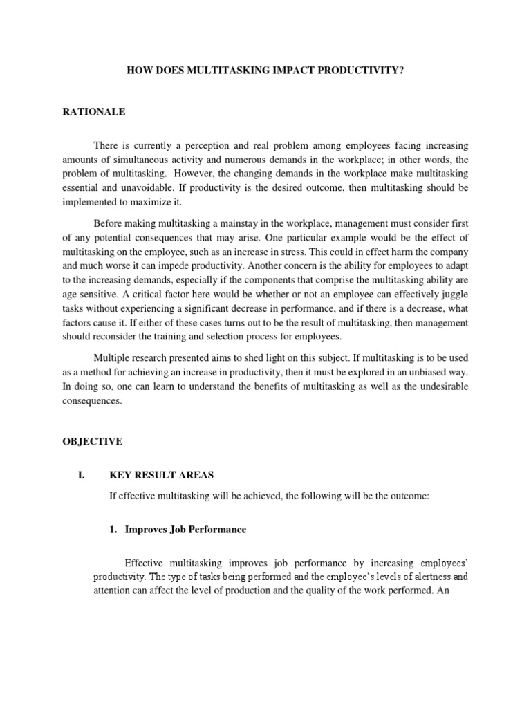 The Impact of Multitasking on Employee Productivity: An Analysis of the ...