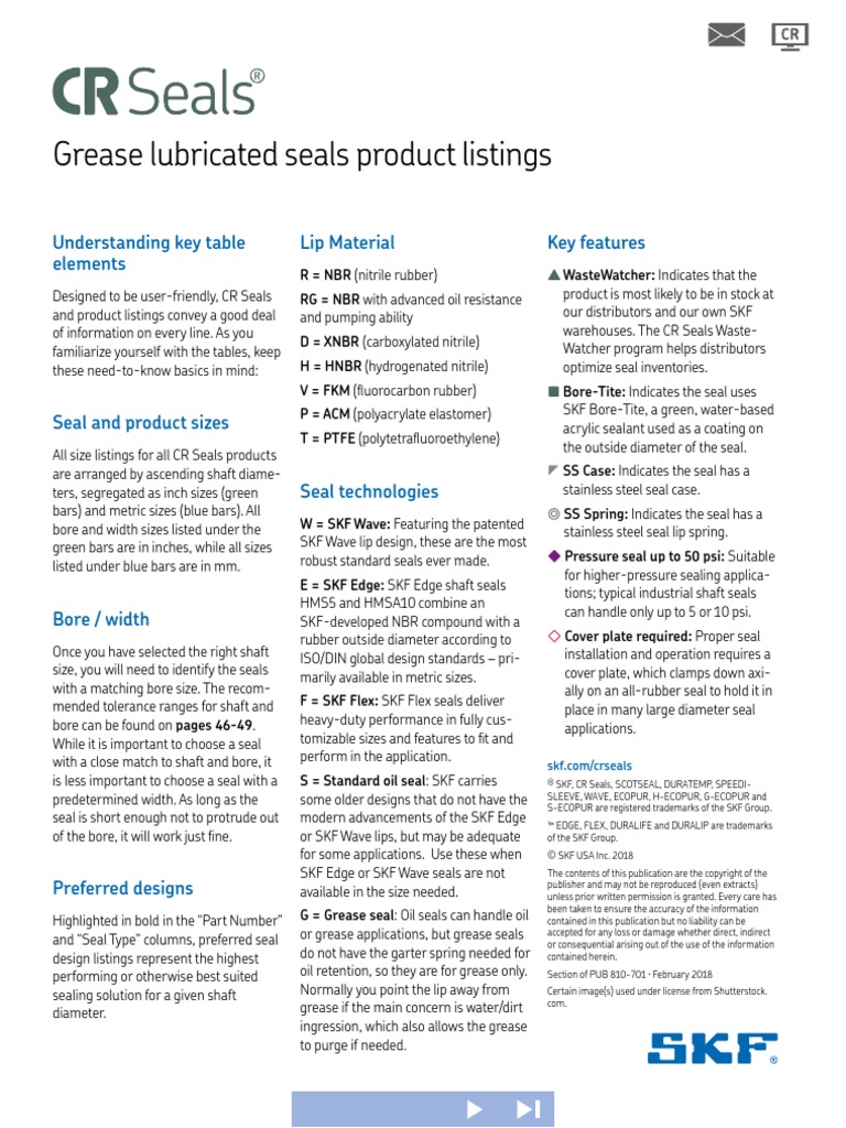 810-701 CRSeals Handbook GREASE Apr-2018 | PDF | Materials | Chemistry