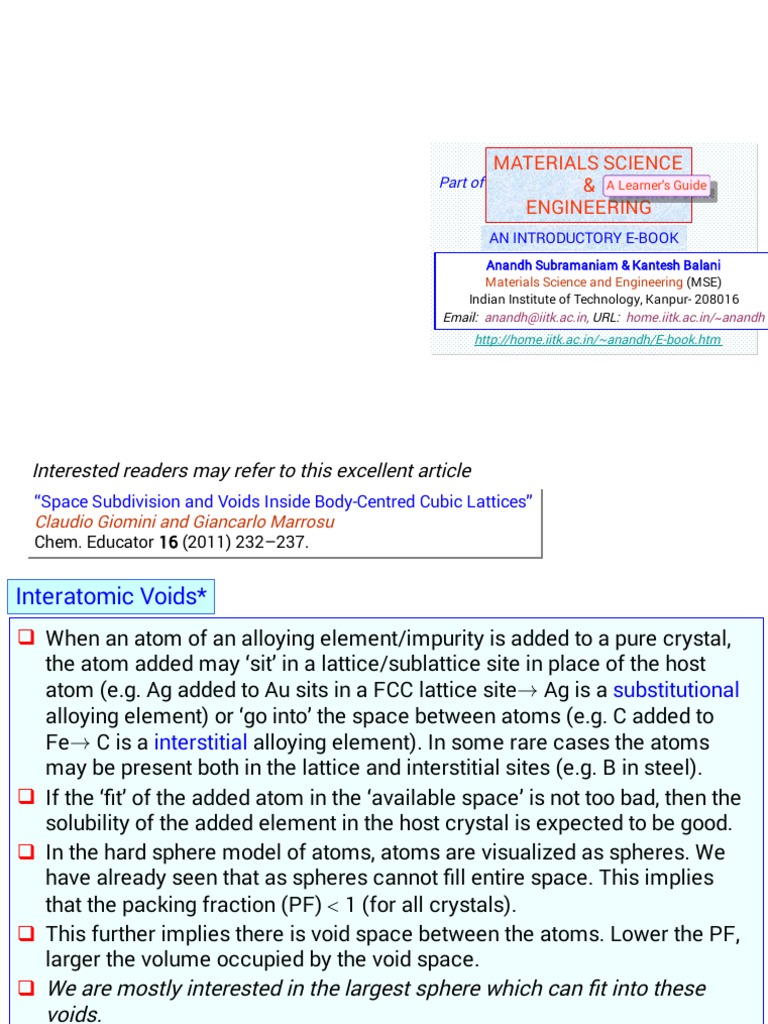 Voids in Crystals | PDF | Crystal Structure | Tetrahedron
