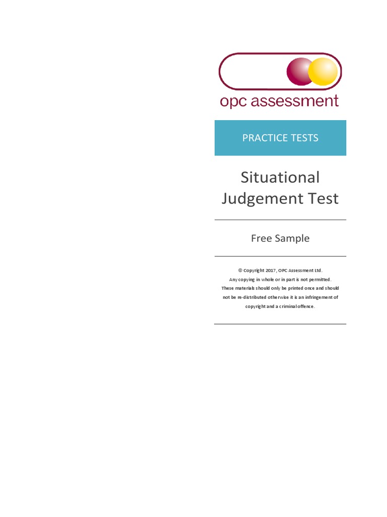 SJT Practice - Free Sample | PDF | Copyright Infringement | Copyright