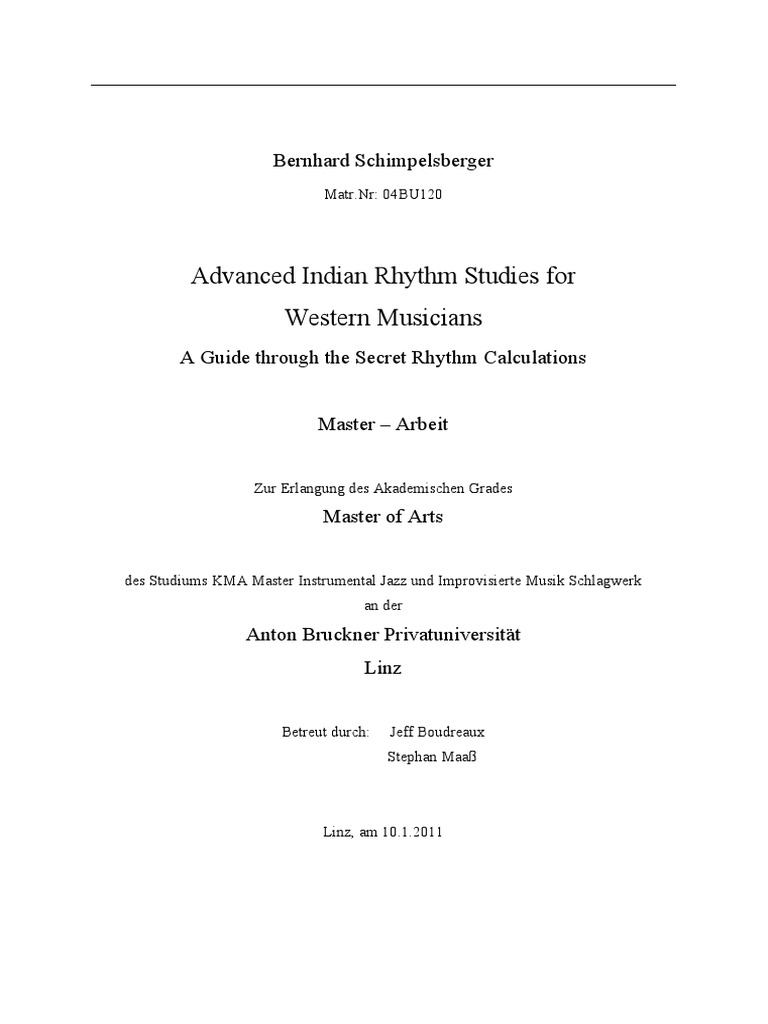 Advanced Indian Rhythm Studies for Western Musicians: Unlocking the ...
