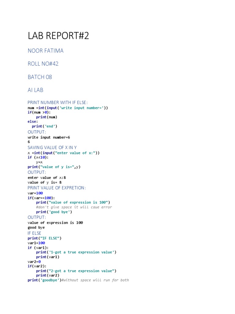 Python Control Structures Lab Report | PDF