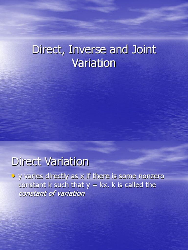 Direct, Inverse and Joint Variation | PDF | Apollo Lunar Module ...