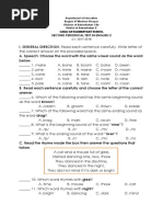 Grade 2 English 1st Periodic Test 2021 | PDF | Linguistics | Cognitive ...