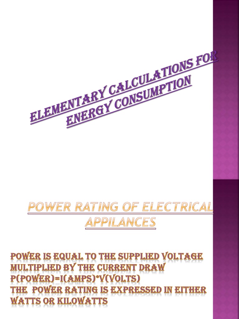 Elementary Calculations For Energy Consumption | PDF | Compact ...