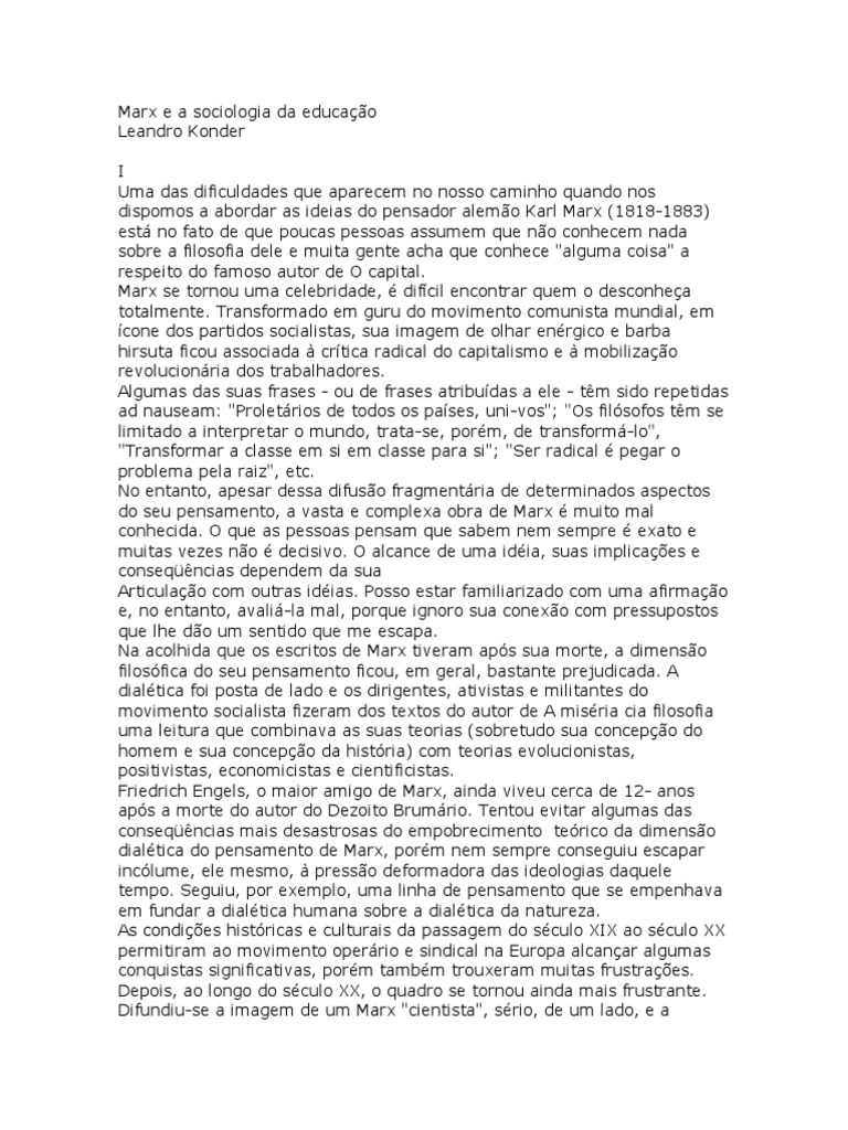 Marx e a centralidade da filosofia da práxis em sua análise da ...