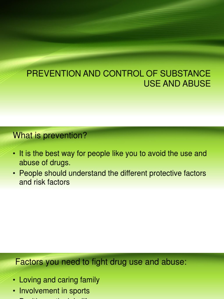 Prevention and Control of Substance Use and Abuse | Download Free PDF ...