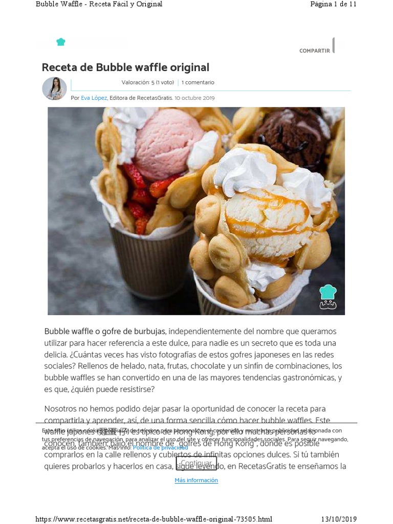 Mejor Receta de Waffles PDF | PDF | Cookie HTTP | Tortita