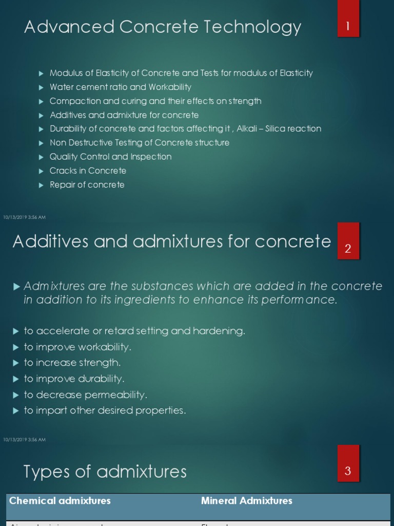 Additives and Admixtures | Download Free PDF | Concrete | Cement