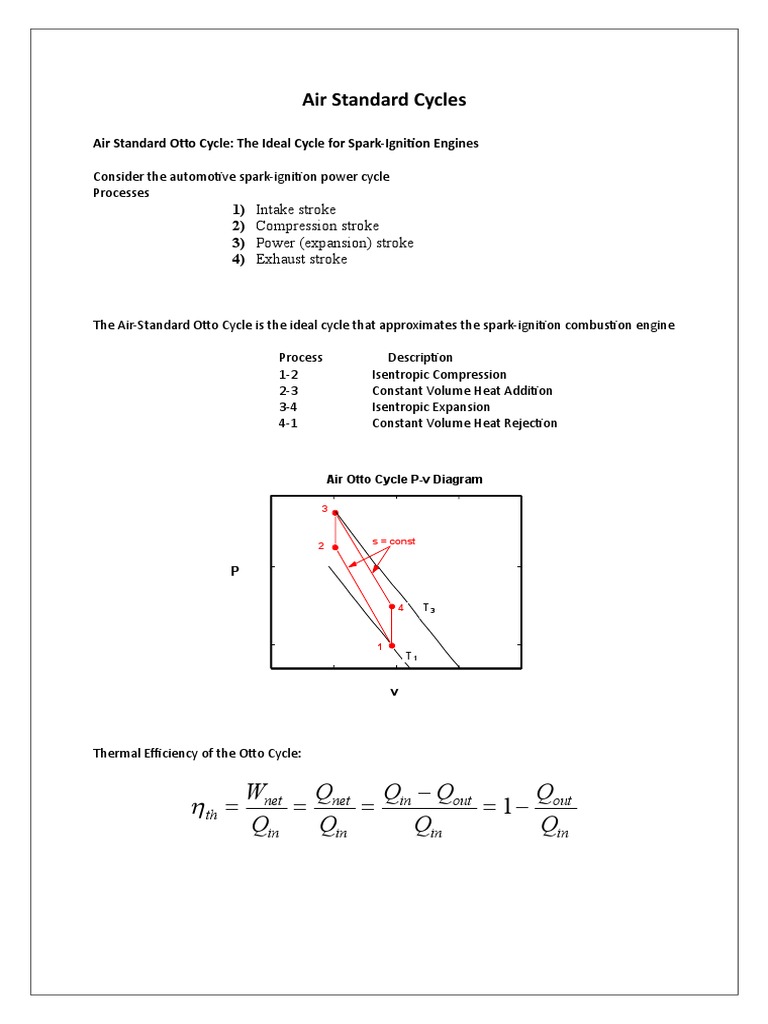 Air Standard Cycle Report 1 | PDF | Engines | Vehicle Technology