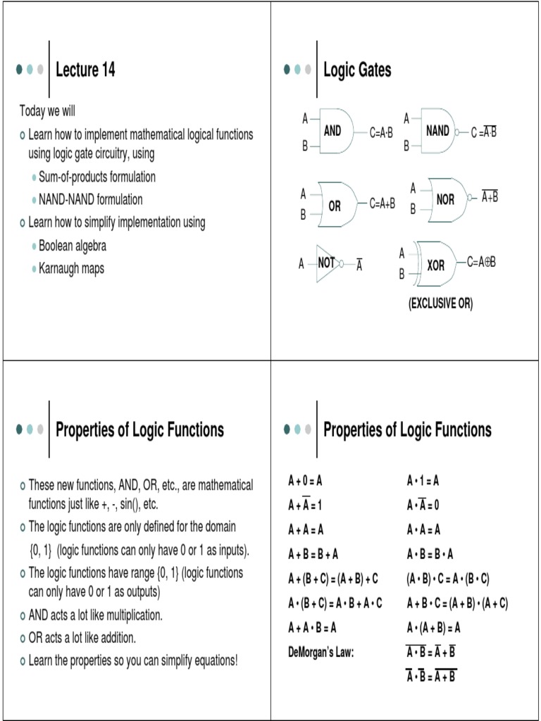 Lecture 14 Student | PDF | Boolean Algebra | Teaching Mathematics