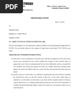 LEGAL DEMAND NOTICE - Format | PDF | Cheque | Banks