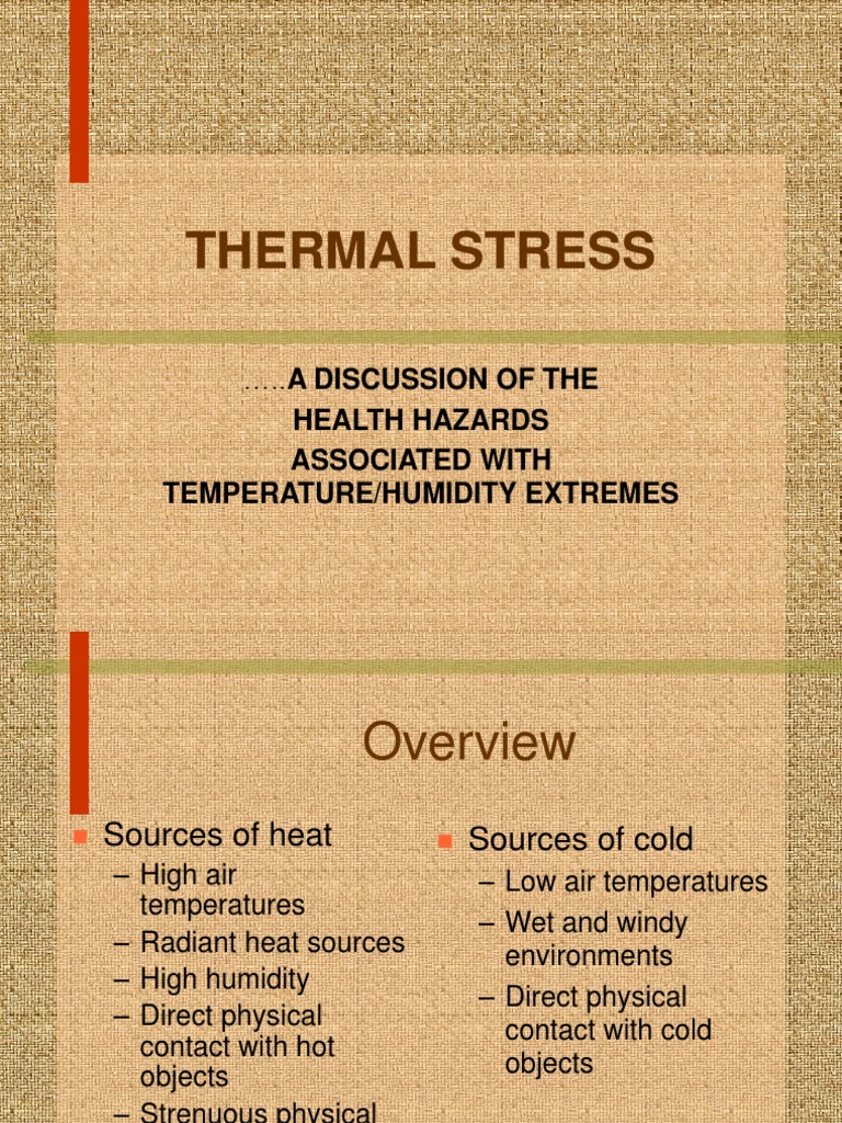Thermal Stress: ..A Discussion of The | PDF | Hyperthermia | Hypothermia