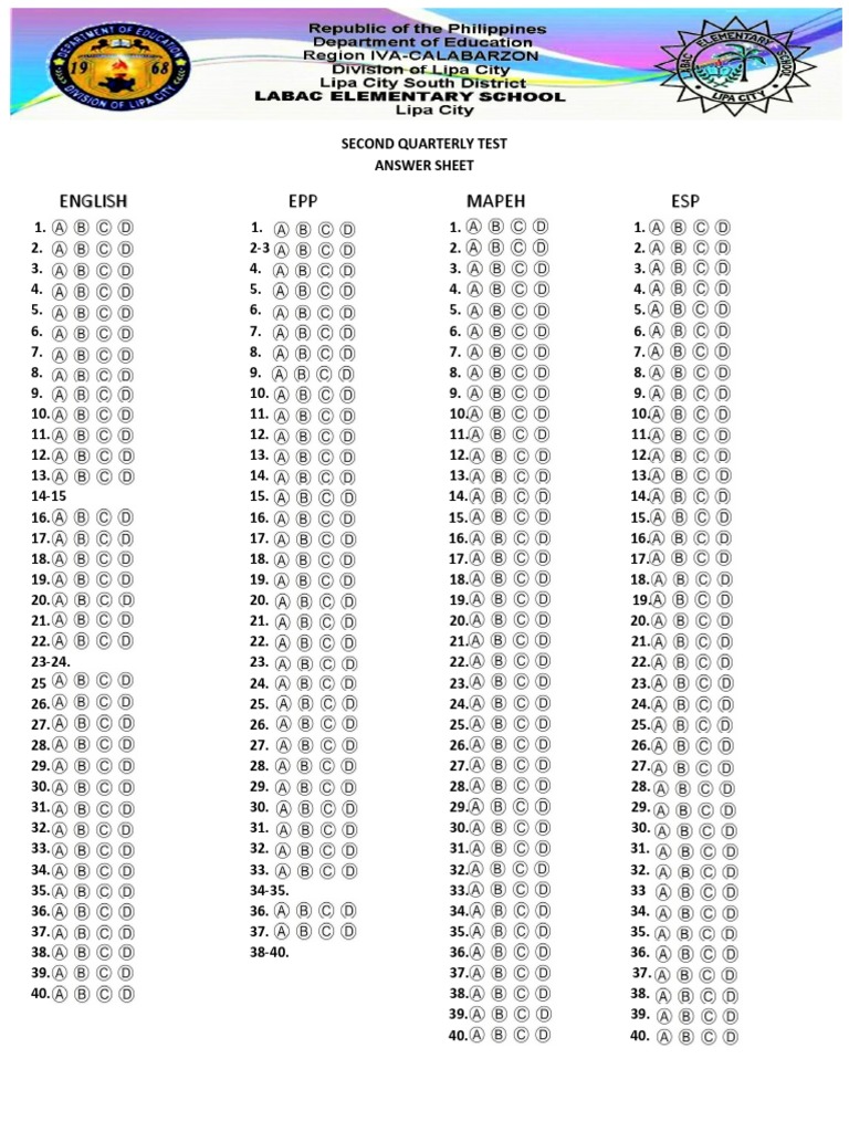 Answer Sheet 2nd | PDF