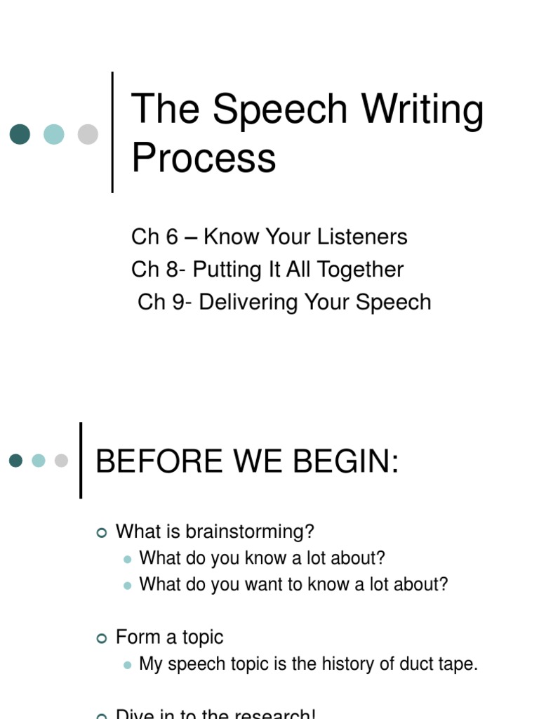 Speech Writing Process Overview | PDF | Career & Growth
