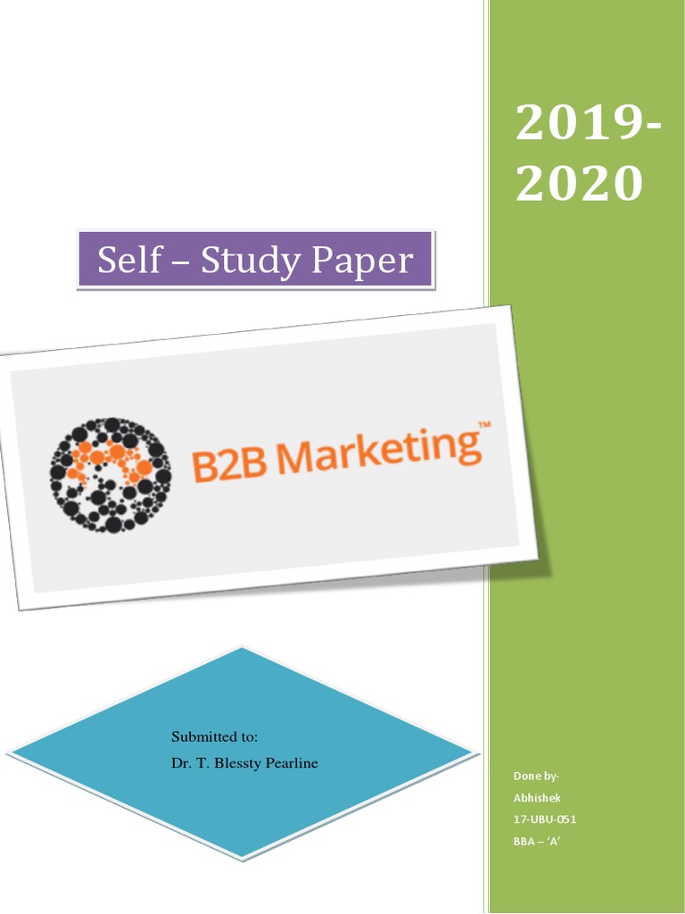 Self - Study Paper: Submitted To: Dr. T. Blessty Pearline | PDF ...