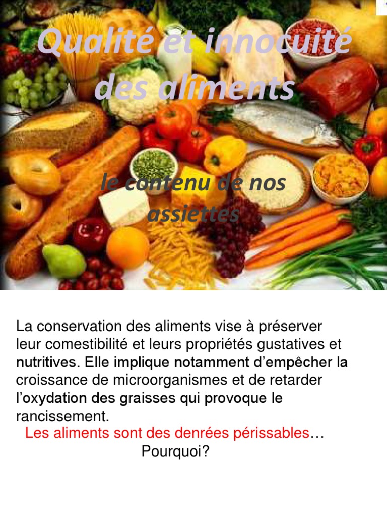 Conservation des aliments et microorganismes | PDF | Conservation des ...