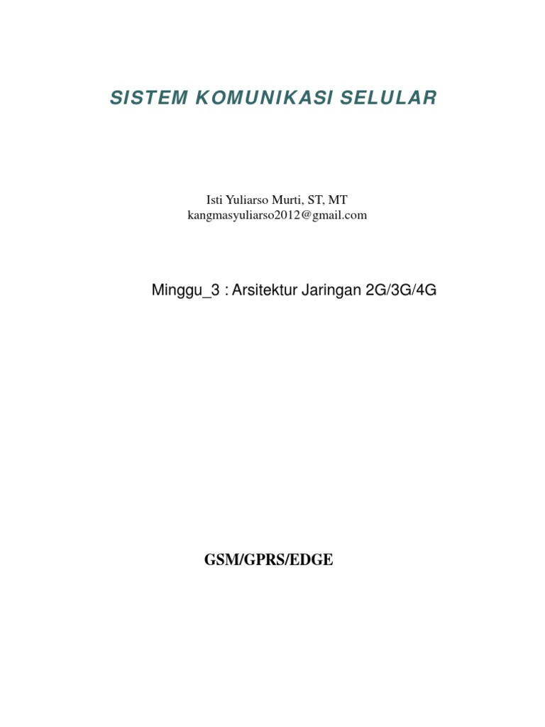 Arsitektur Jaringan Seluler GSM | PDF