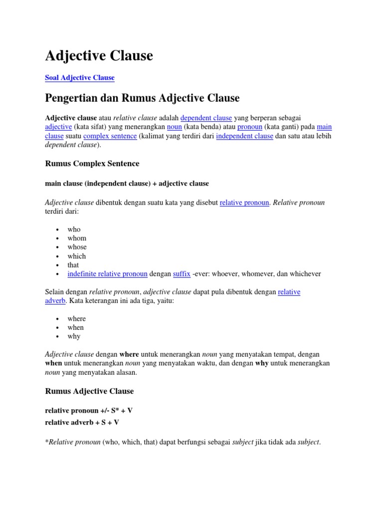 Adjective Clause | PDF