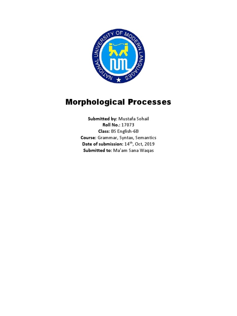 Morphological Processes | PDF | Morphology (Linguistics) | Word