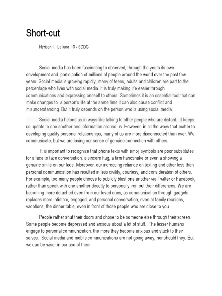 Short-Cut: Nerison I. La Luna 10 - SDDG | PDF