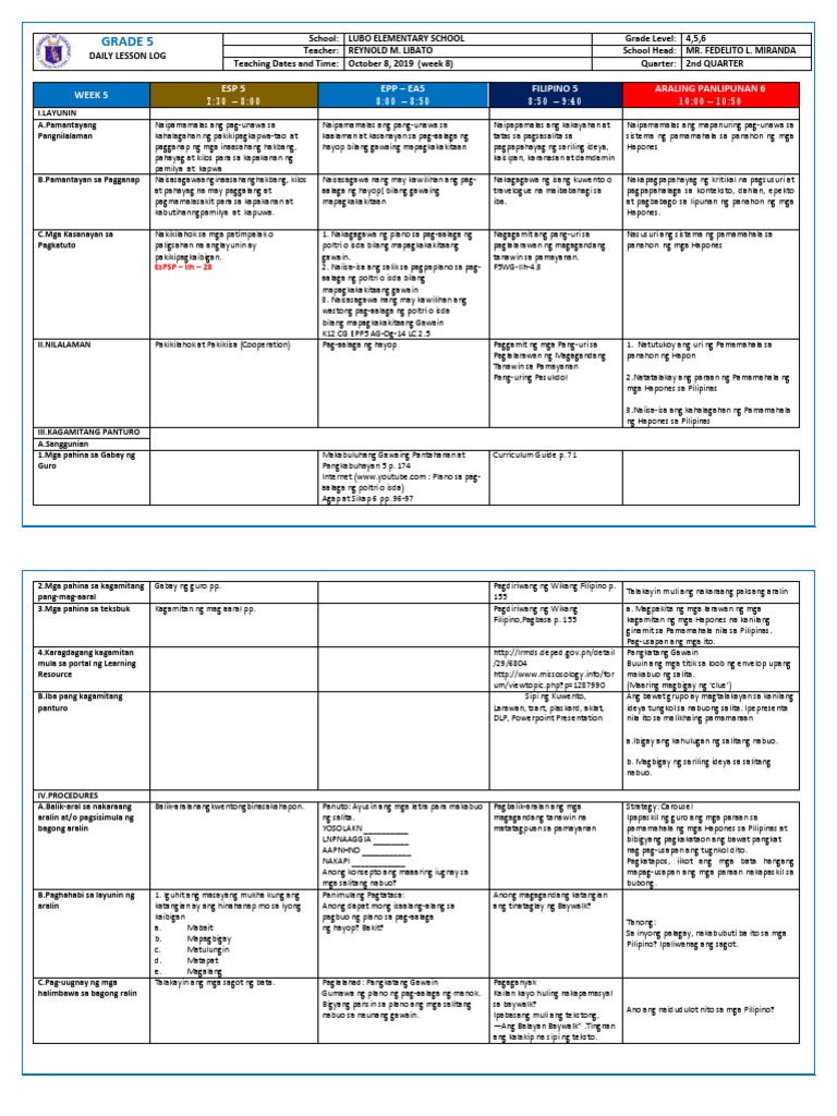 Grade 5 October8 | PDF