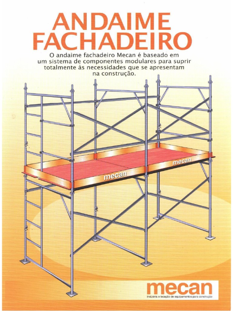 MANUAL Andaime Fachadeiro e Acessorios - Mecan | PDF