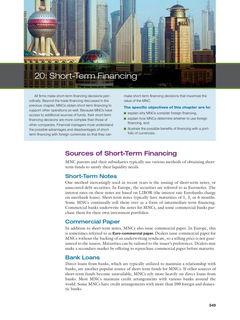 Chapter 20 - Short-Term Financing PDF | PDF | Interest | Loans