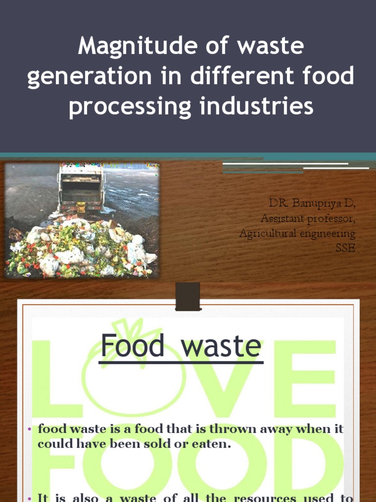 Food Waste Generation in Processing Industries | PDF | Foods | Dairy
