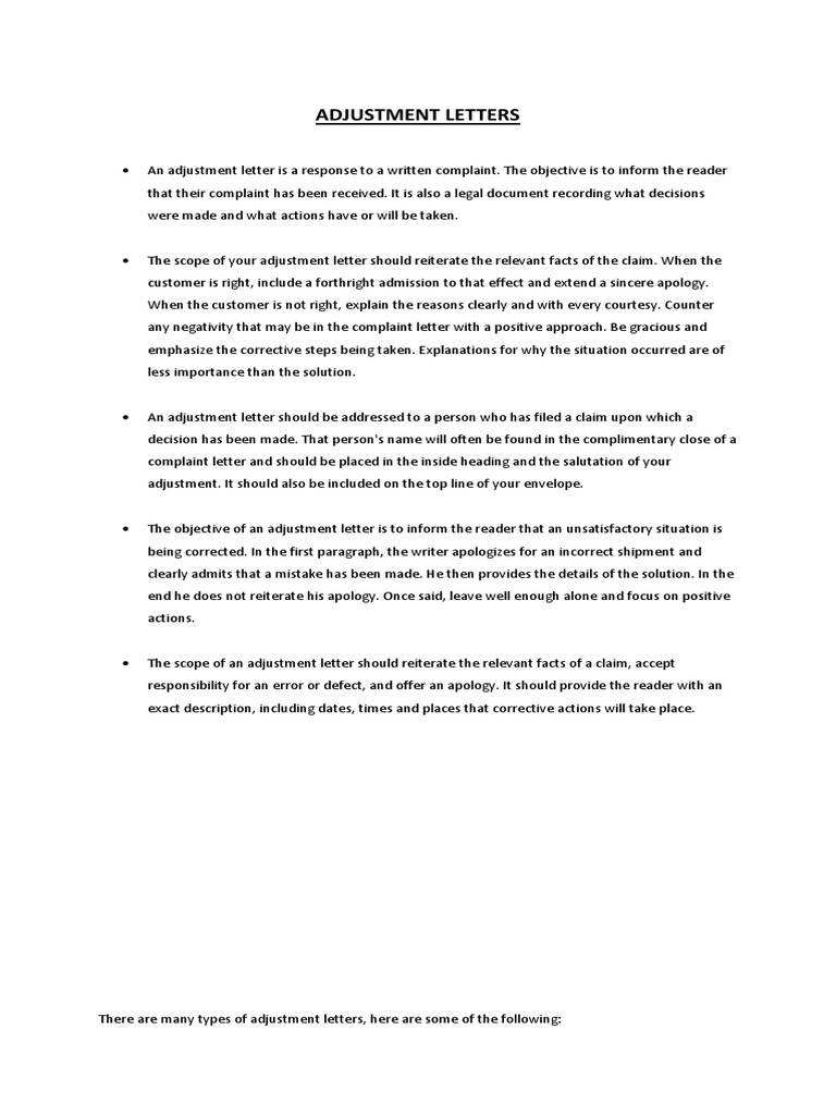 Understanding Adjustment Letters | PDF