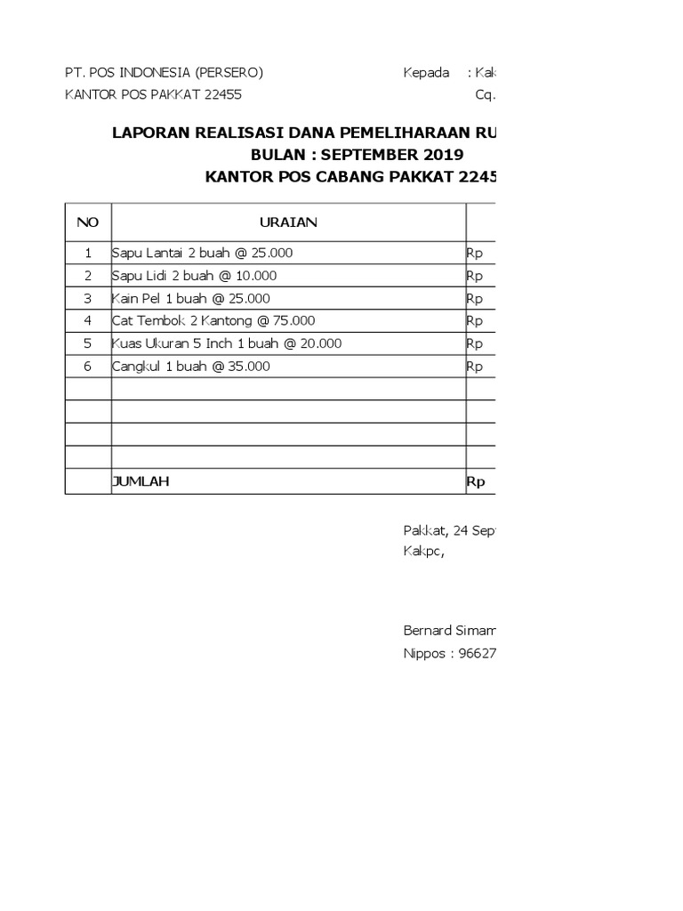 Bon Kantor Pos | PDF