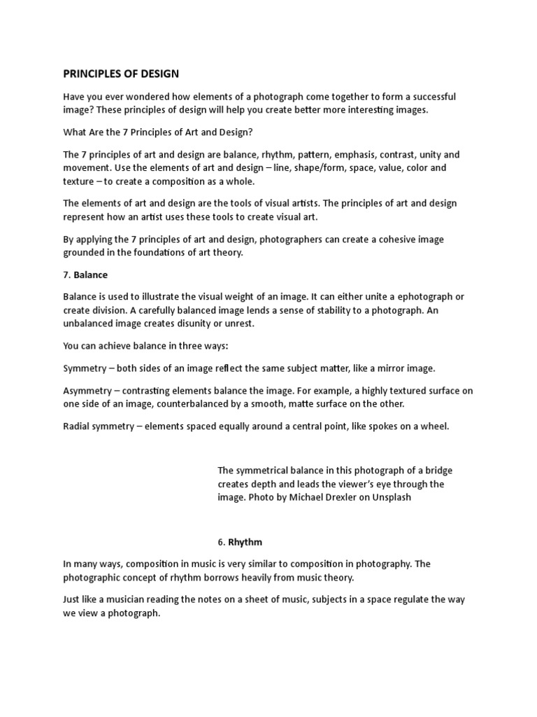 Principles of Design | PDF | Composition (Visual Arts) | Vision