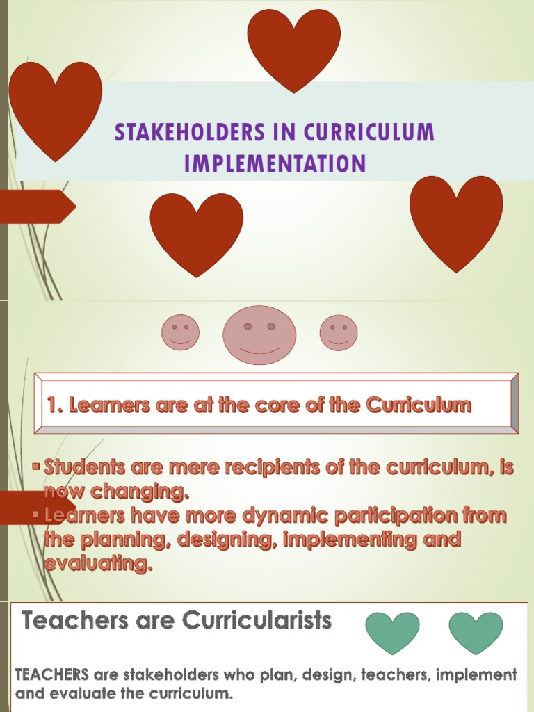 Roles of Stakeholders in Curriculum Implementation | PDF | Curriculum ...