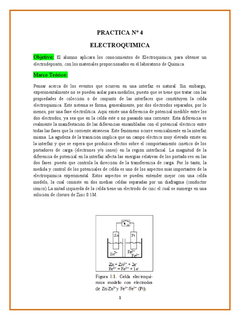 PRACTICA #4 Electroquimica | PDF | Electrodo | Sólido
